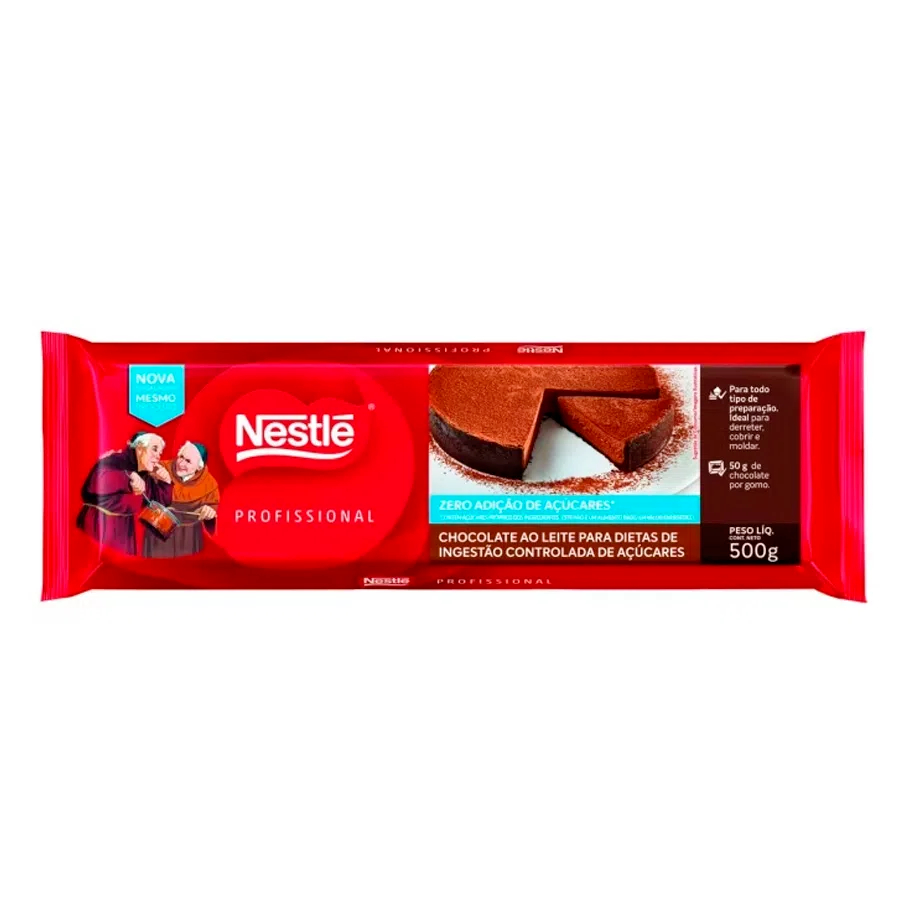 Chocolate Ao Leite Sem Adição De Açúcar 500g - Nestlé | Shopee Brasil