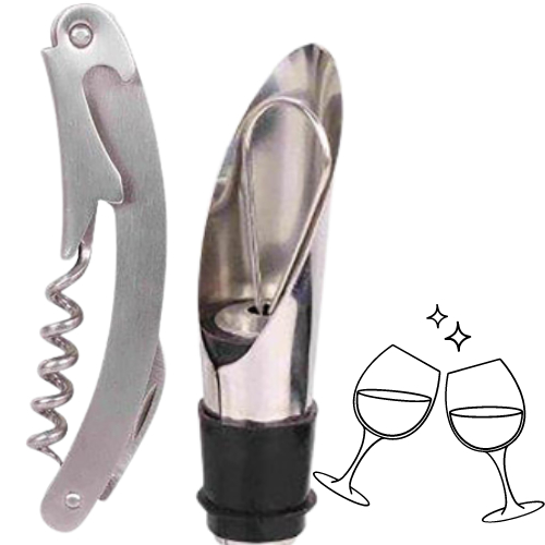 Kit Vinho Saca Rolha Abridor + Bico Direcionador | Shopee Brasil