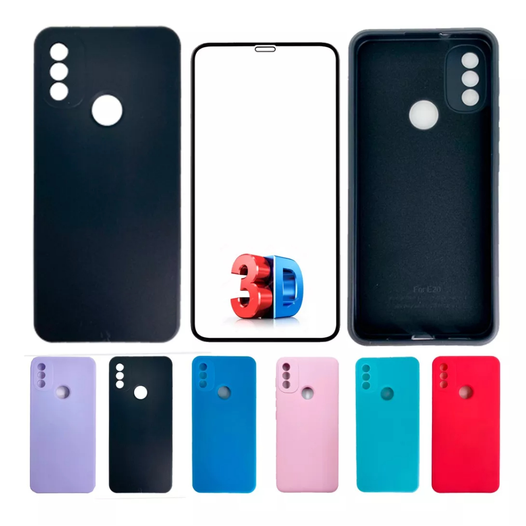 Capa Capinha Aveludada + Película Vidro 9D Para Moto E20 | Shopee Brasil