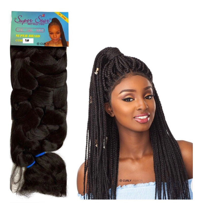 Super Jumbo Super Star Box Braid 399gr 1 Metro | Shopee Brasil