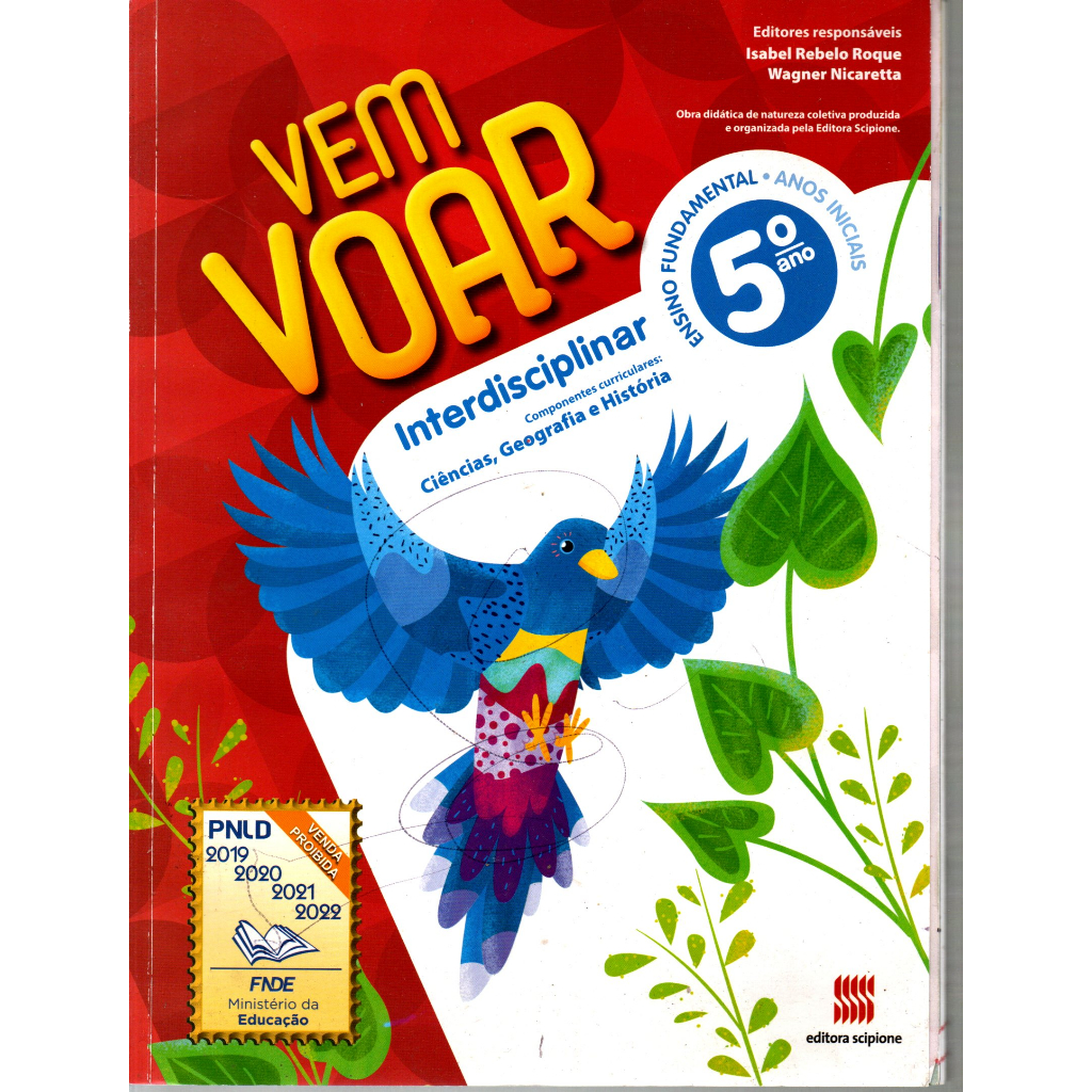 Livro Vem Voar, Interdisciplinar, Ciências, Geografia E História, 5º ...