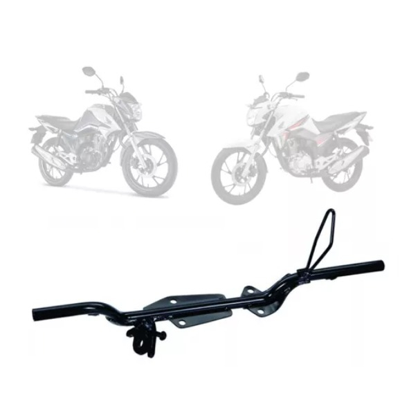 Estribo maciço/ preto com protetor de pé para moto - (titan/fan 160 ...