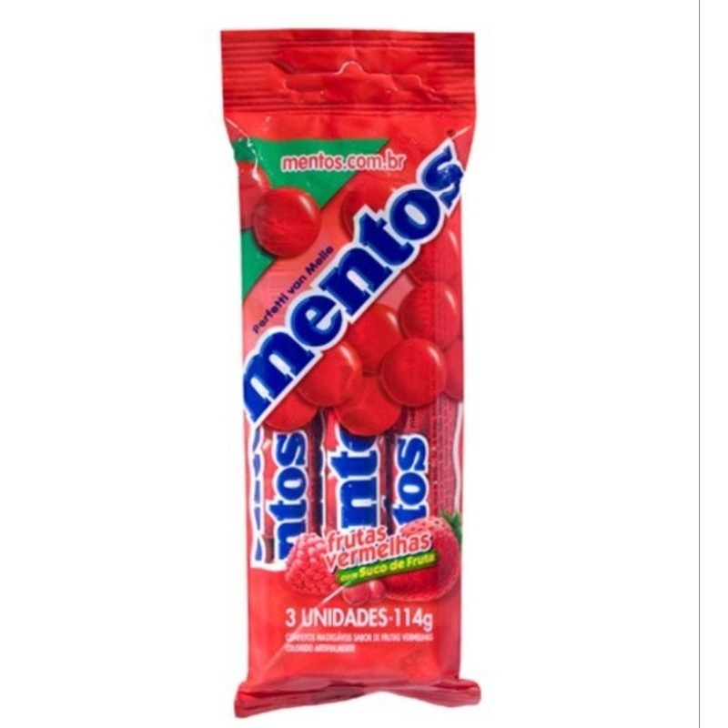 MENTOS FRUTAS VERMELHA 3UN - 38G | Shopee Brasil