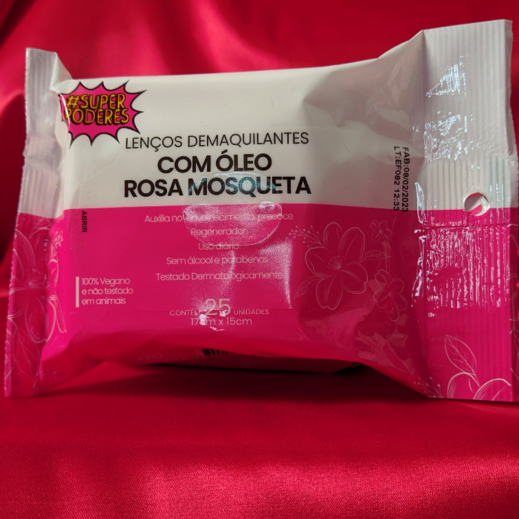 Lenço Demaquilante com Óleo de Rosa Mosqueta Super Poderes | Shopee Brasil