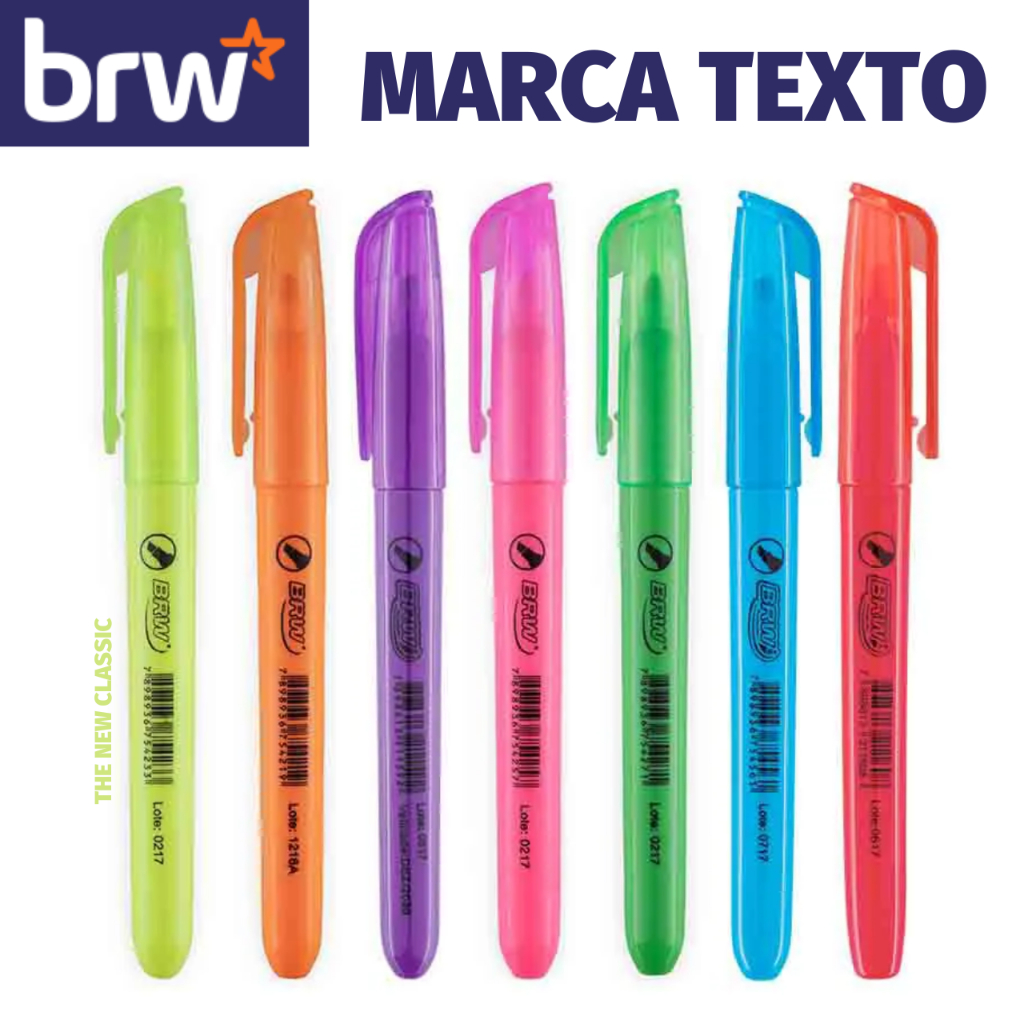 Caneta Marca Texto BRW Neon - Unidade | Shopee Brasil