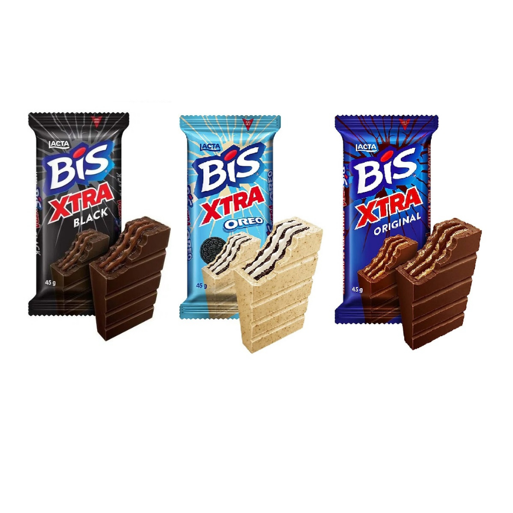 KIT 3 BIS EXTRA Wafer Recheio E Cobertura Chocolate Lacta Bis Xtra ...