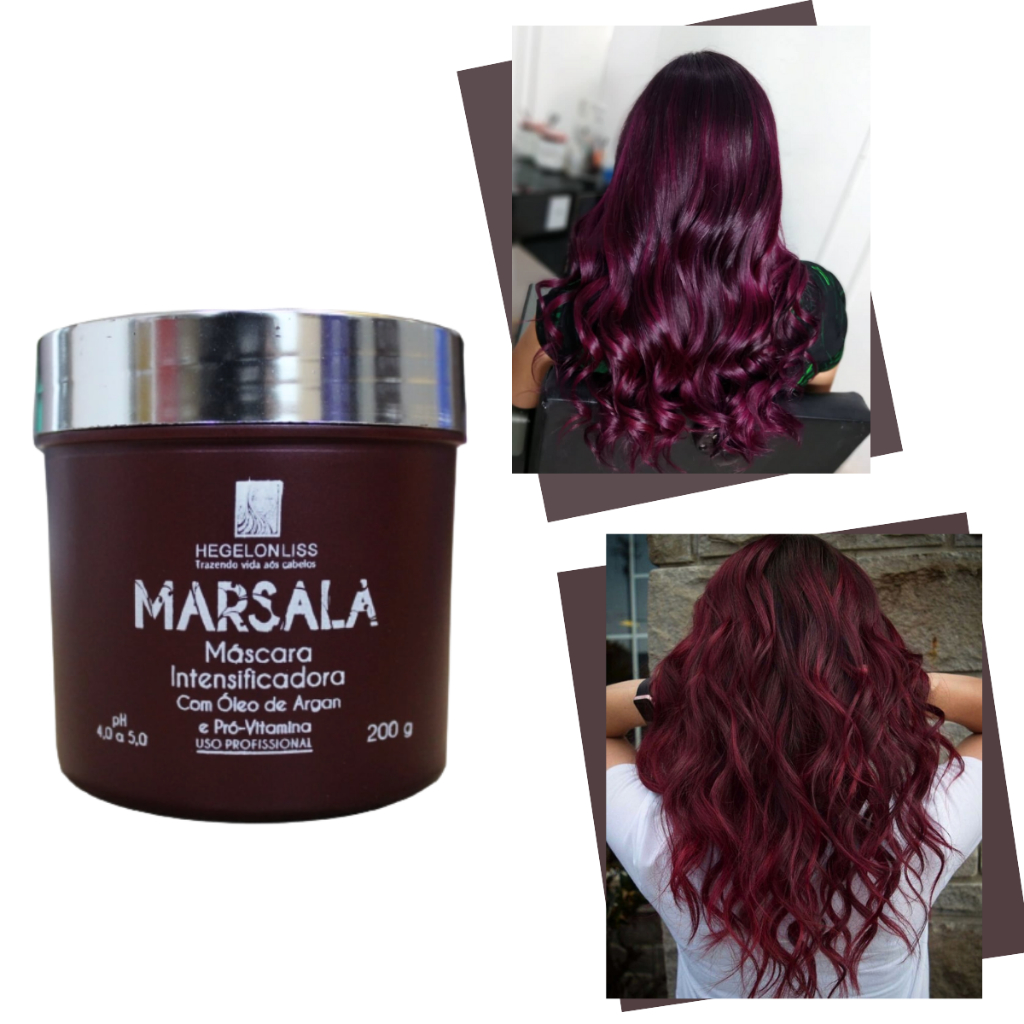 Mascara Matizadora Marsala Cor aos Cabelos Marsala 200g | Shopee Brasil