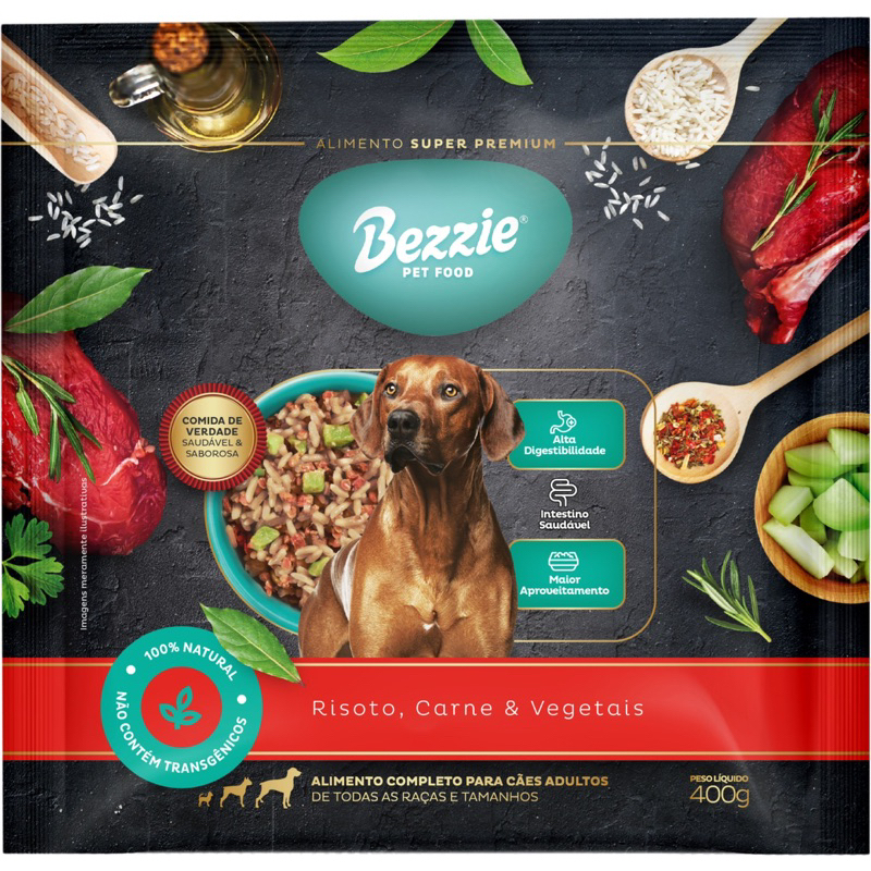 Comida Natural Super Premium –Carne & Vegetais 400g | Shopee Brasil