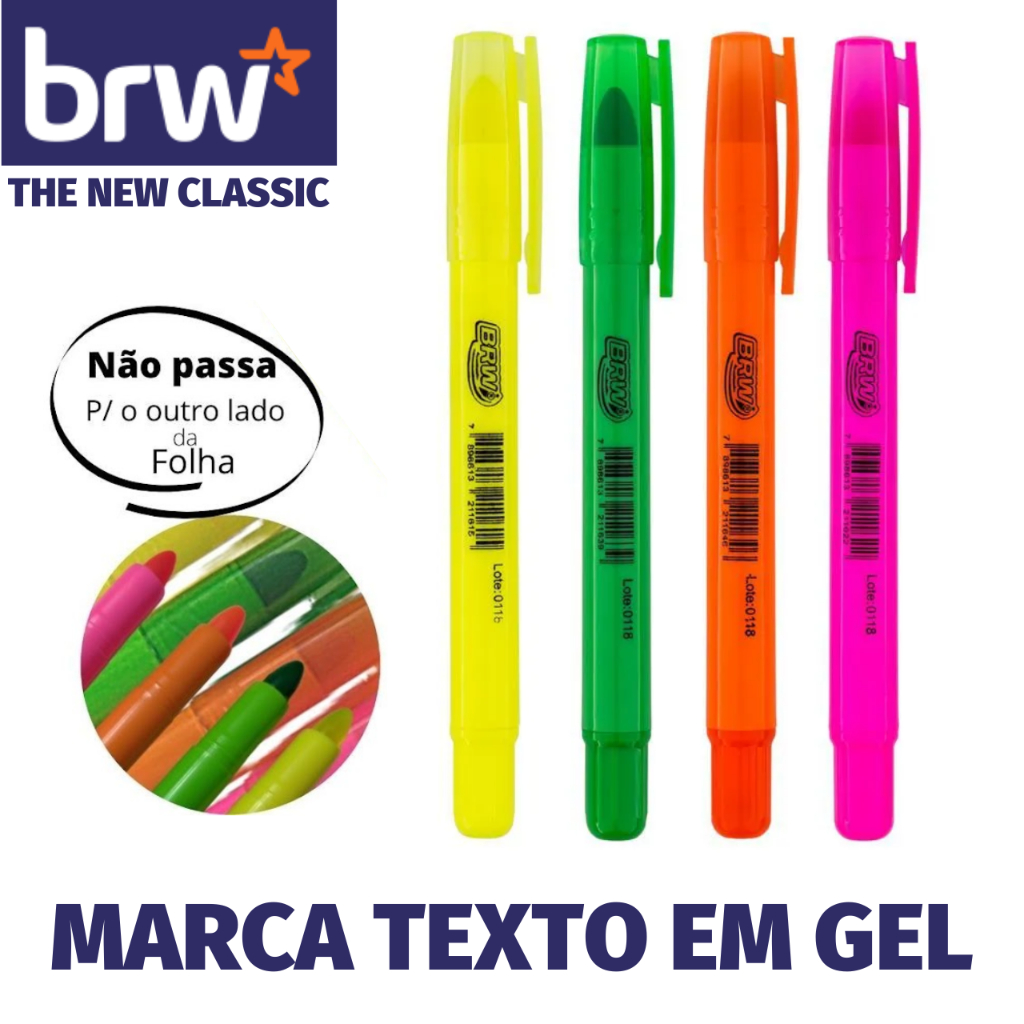 Marca Texto em Gel BRW - Coleção Completa (Ideal para Bíblia e Vade ...