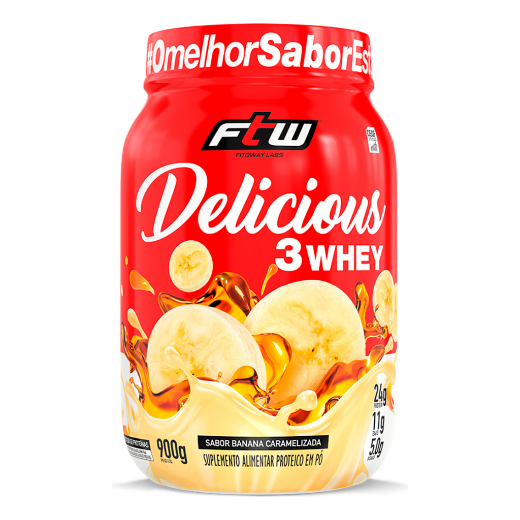 Whey Protein Delicious 3whey 900g Ftw | Shopee Brasil