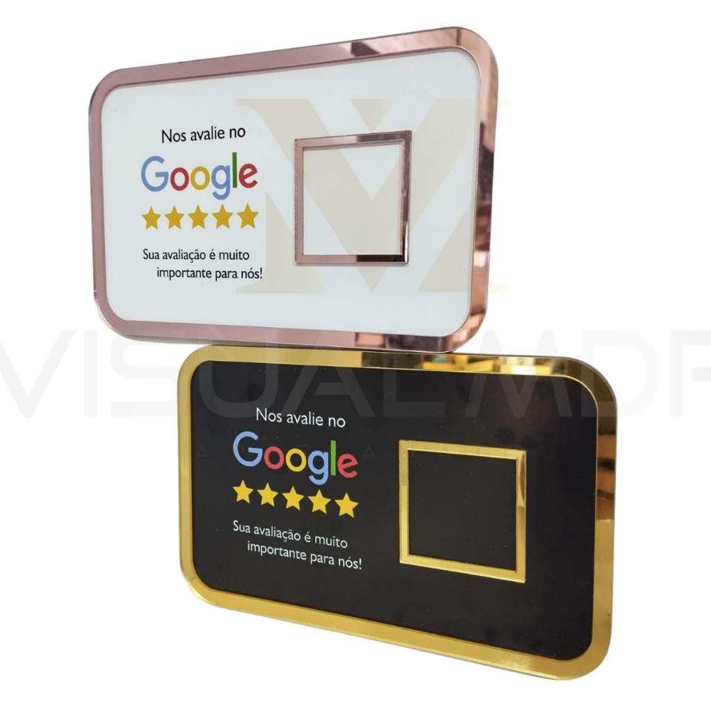 Placa Avaliação Google Identificação Qrcode Parede Mdf Acrílico ...