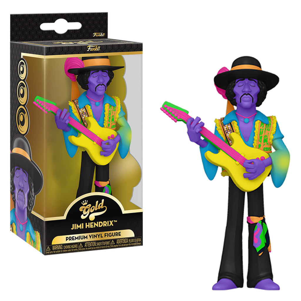 FUNKO GOLD ROCKS 5" BLACK LIGHT - JIMI HENDRIX (70592) NOVO ORIGINAL ...
