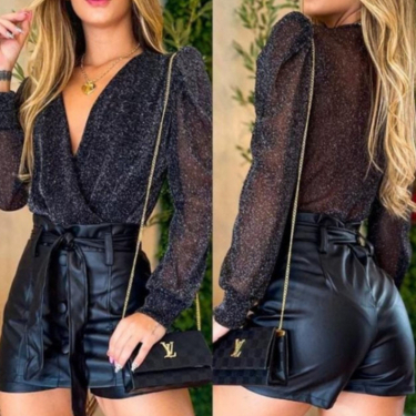 Body Feminino Bori Duna Bore Manga Longa Bufante Blogueira Blusa ...