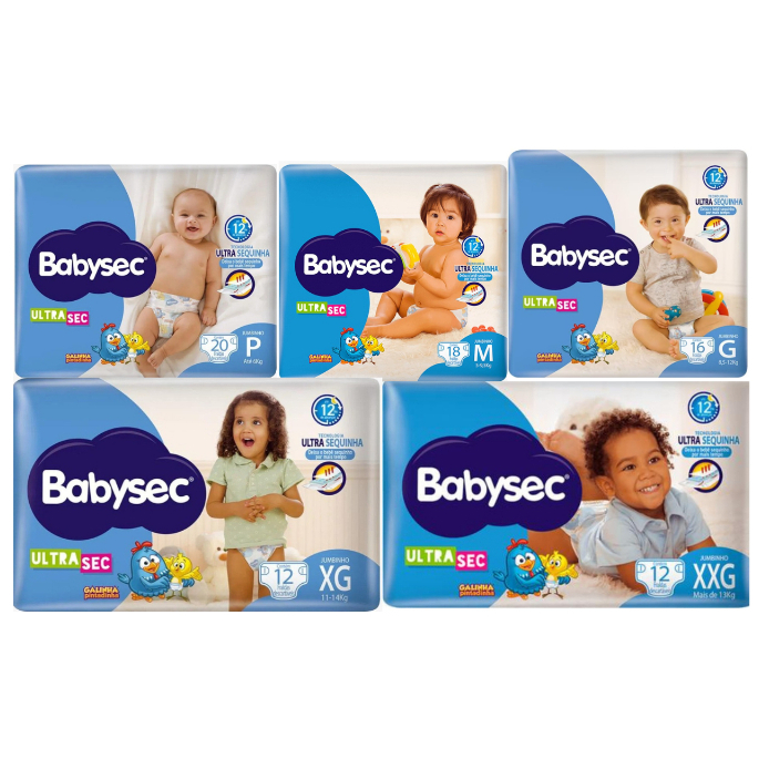 Kit C/ 4 Pct Fralda Babysec Galinha Pintadinha Ultrasec | Shopee Brasil