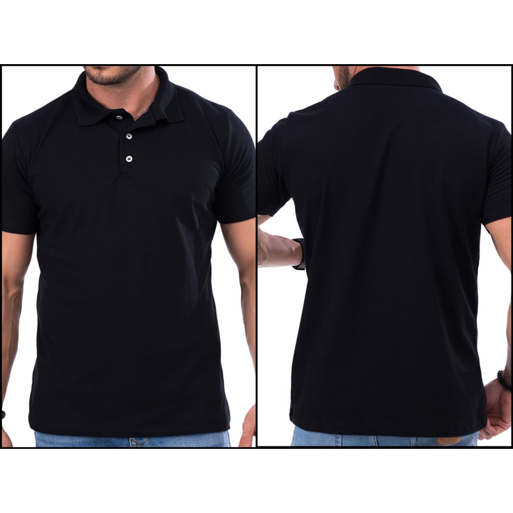 Camiseta Polo Preta Masculina Social Lisa Camisa Gola Polo Para Homem ...