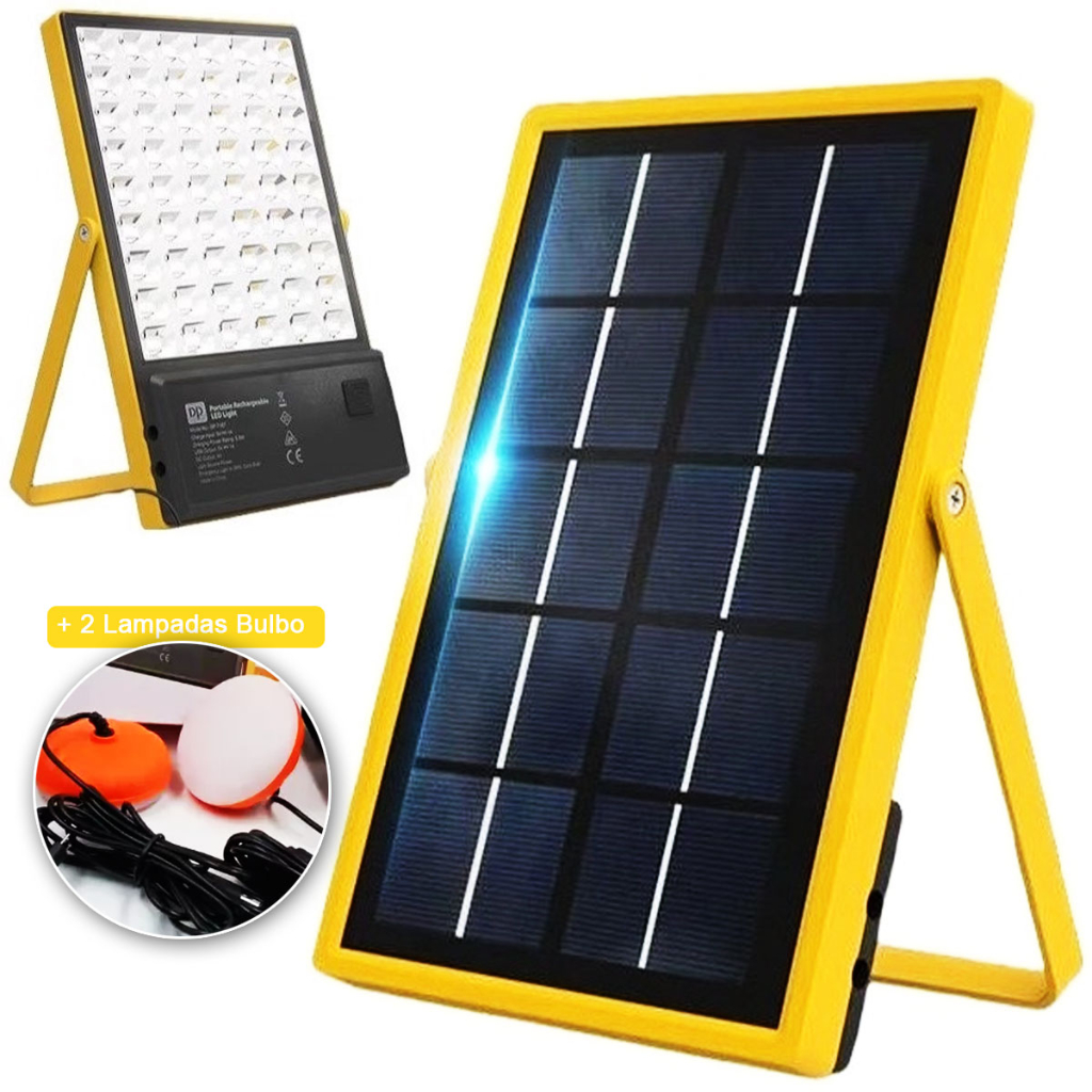 Placa Solar Refletor Led 28w Com Painel Solar Carregador | Shopee Brasil