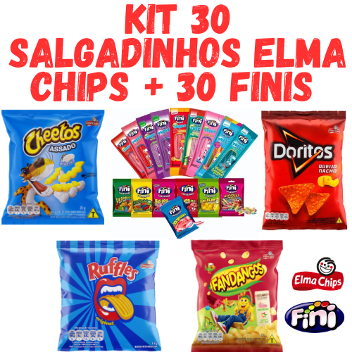 Kit 30 Salgadinhos Elma Chips Sortidos + 30 Finis Sortidos | Shopee Brasil