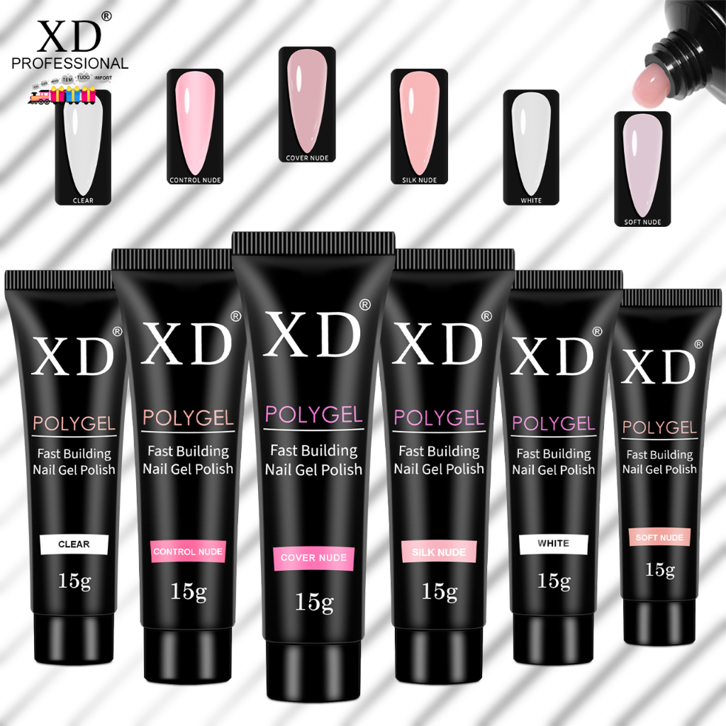 Polygel XD Nude LED UV Profissional 15g F1 Alongamento Unhas de Gel ...