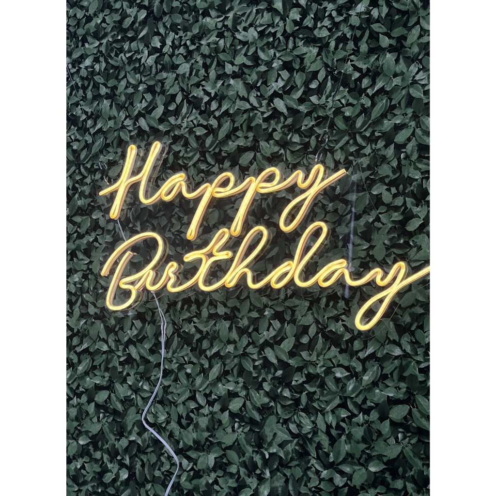Painel Acrílico Neon Happy Birthday Feliz Aniversário 60x35 Neon Para Festas e Eventos | Shopee ...