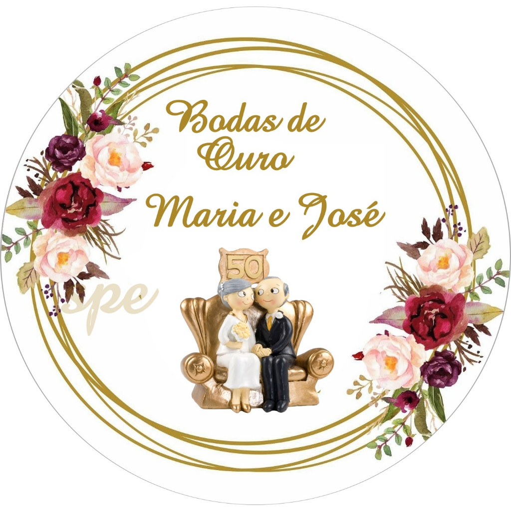 Adesivo bodas de ouro 5x5cm | Shopee Brasil