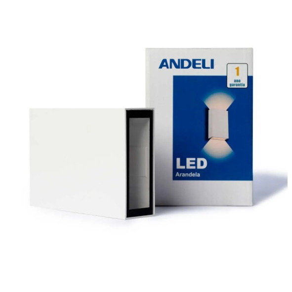 Arandela Blindada Efeito 2 Fachos Duplo Led 4w 6k Bivolt Andeli ...