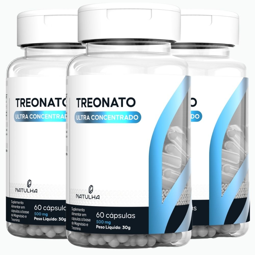 KIT 3X Magnésio Treonato Ultra Concentrado 60 cápsulas - Natulha | Shopee Brasil