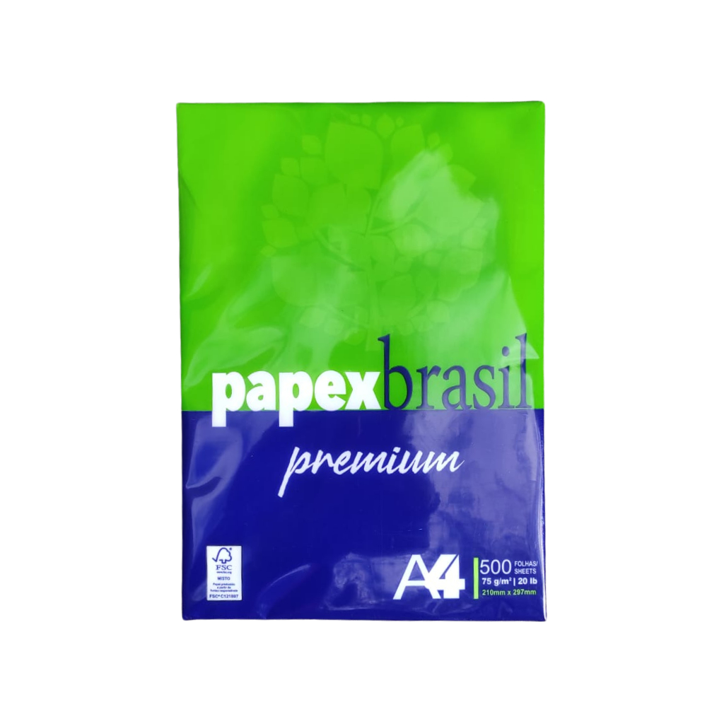 Papel Ofício A4 210 X 297 Mm Branco Pacote Com 500 Folhas Papex ...