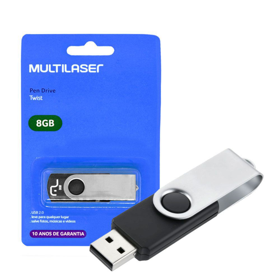 Pen Drive 8gb Twist Multilaser PD587 cor preto Conexao USB 2.0 | Shopee ...