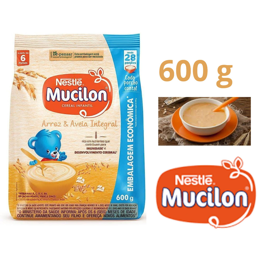 Mucilon Arroz e Aveia Integral Cereal Infantil 600g - Cereal Mucilon ...