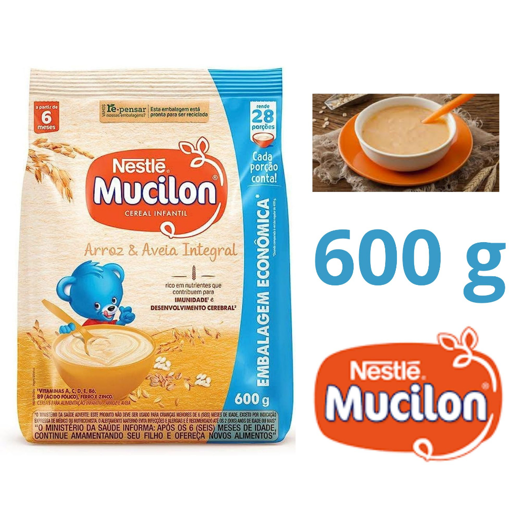 Mucilon Arroz e Aveia Integral Cereal Infantil 600g - Cereal Mucilon ...