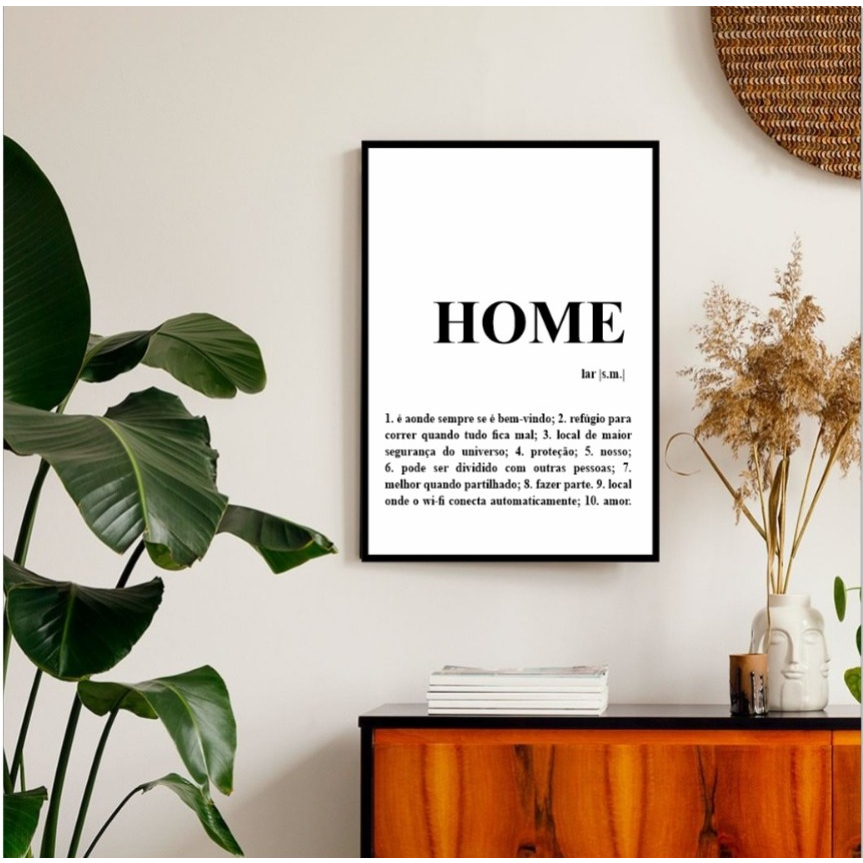 Quadro Decorativo Home Significado Moldura Caixa TokQuadros | Shopee Brasil