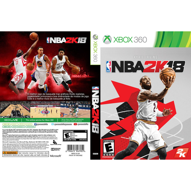 NBA 2K18 para Xbox 360 Lt com capa Shopee Brasil