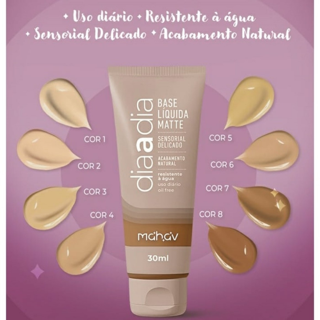 Base Líquida Matte Dia a Dia Mahav | Shopee Brasil