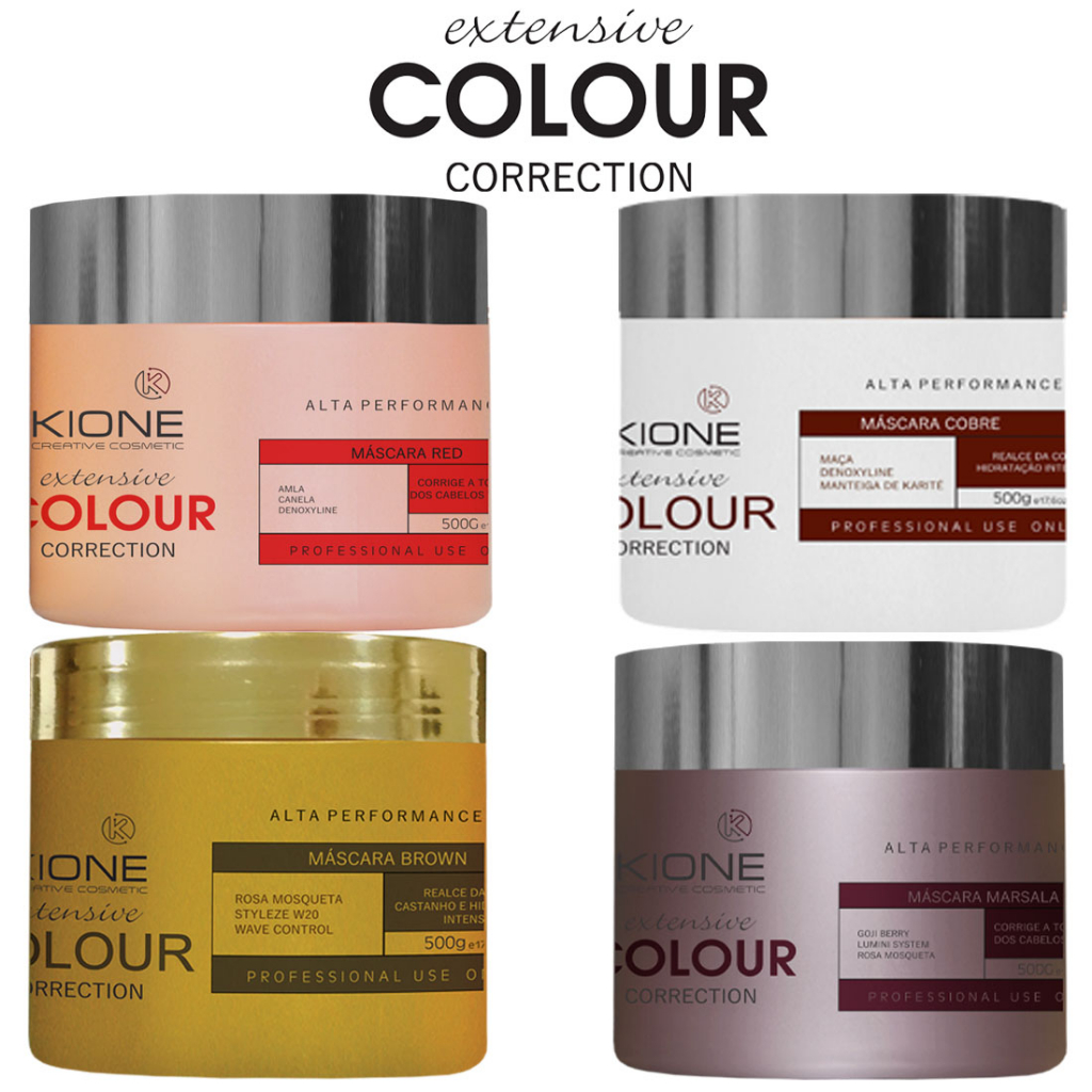 Kit Máscaras Capilares Colour Correction 500g - Kione | Shopee Brasil