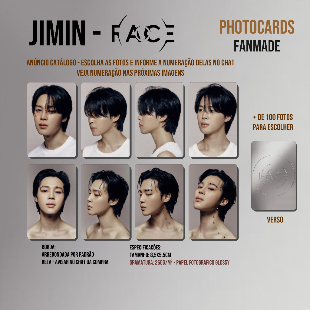 Jimin - Face Photocards - Fanmade | Shopee Brasil