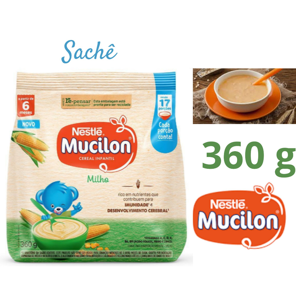 Mucilon Milho Cereal Infantil 360g - Cereal Mucilon | Shopee Brasil