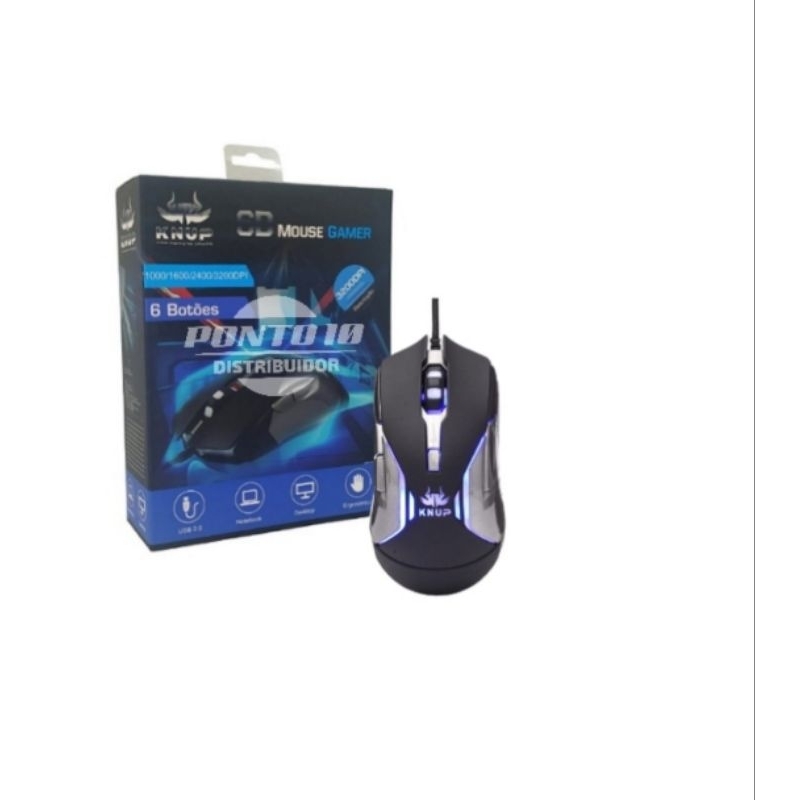 kit com 05 unidades Mouse,USB KP-V34 RGB 4 cores ,6 botões top | Shopee Brasil