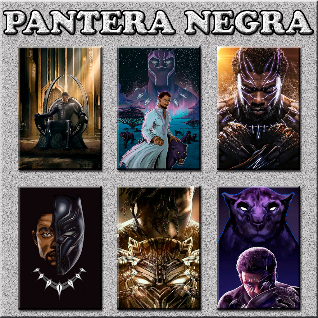 Placas Decorativas Super Heróis Pantera Negra Marvel Wacanda Forever ...