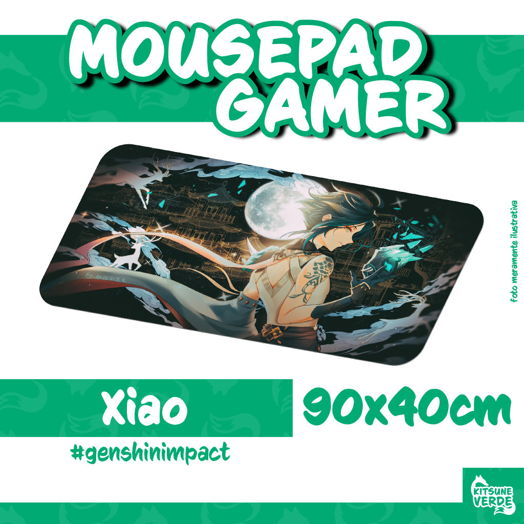 Mouse Pad Gamer Personalizado - Xiao Genshin Impact - 90x40 - 60x40 cm ...