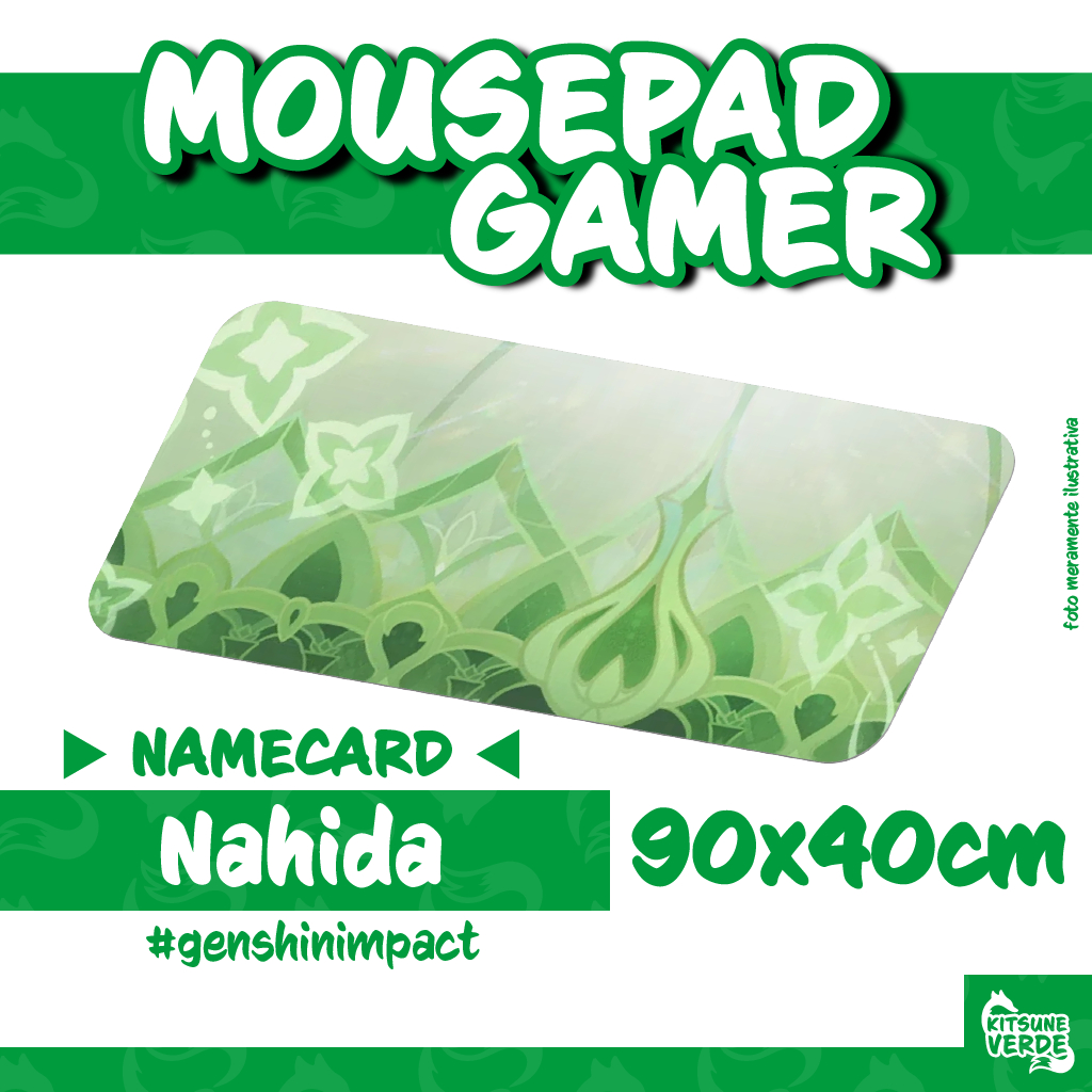 Mouse Pad Gamer Personalizado - Namecard Nahida - Genshin Impact ...