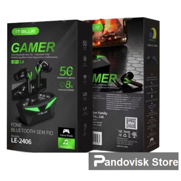 Fone Gamer Bluetooth It-Blue LE-2406 ou LE-2409 | Shopee Brasil