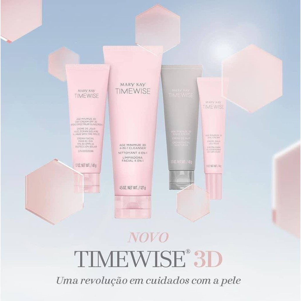 KIT TIMEWISE 3D COMPLETO Mary Kay Pele Mista Oleosa | Shopee Brasil