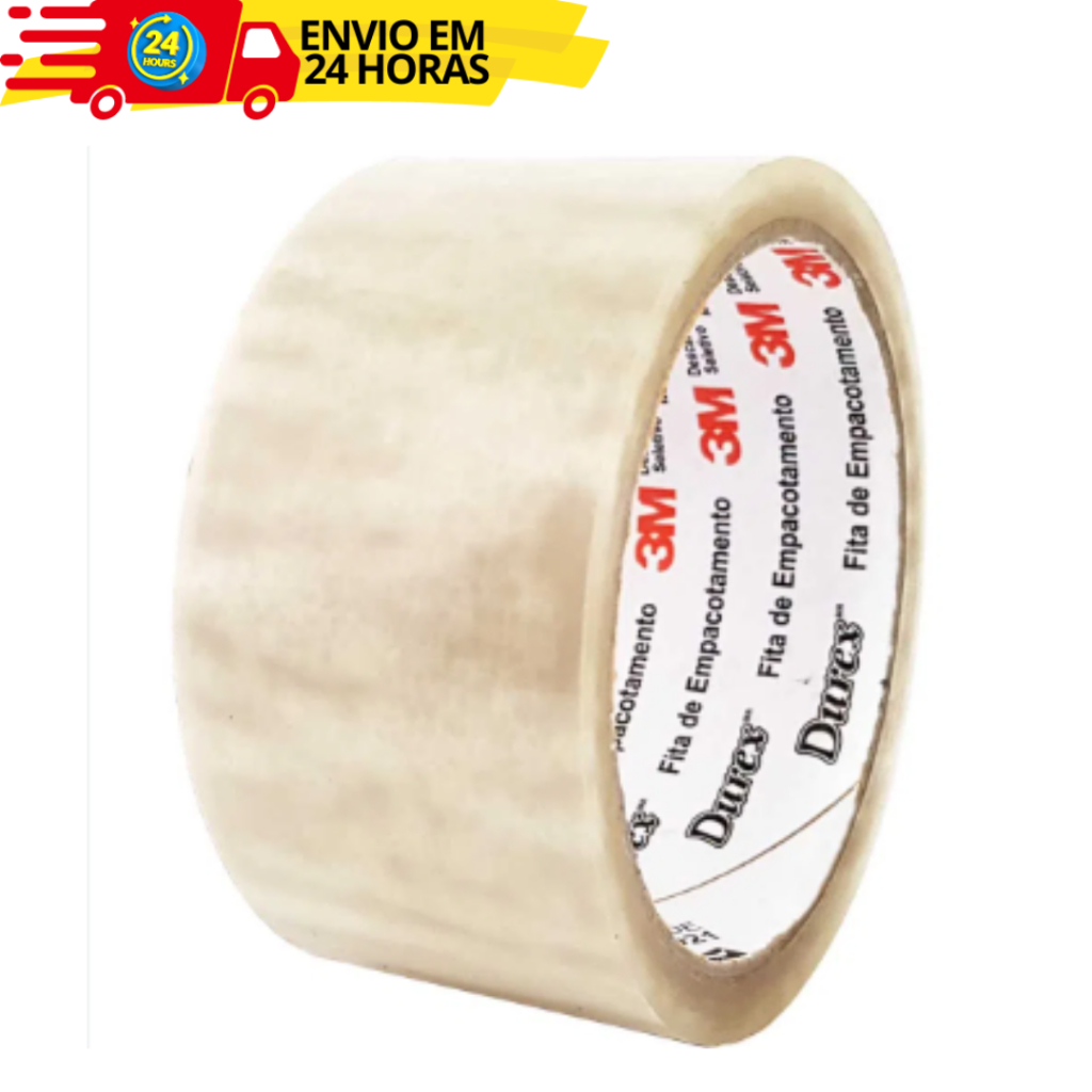 Durex Fita Adesiva Larga Transparente 45mmX45m Para Embalar Empacotar ...