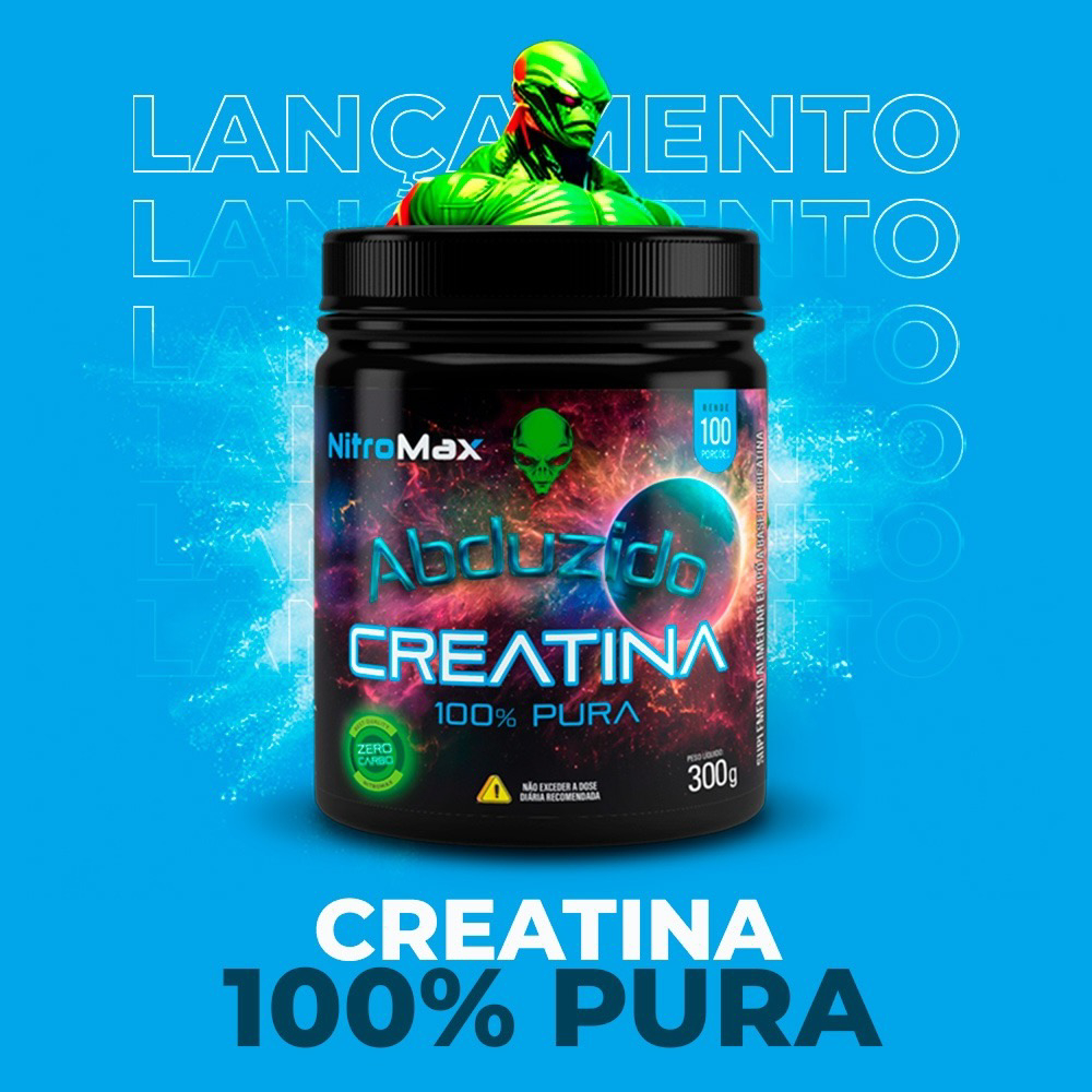 Creatina Abduzido 300g - Nitromax 100% Pura - Com Laudo | Shopee Brasil