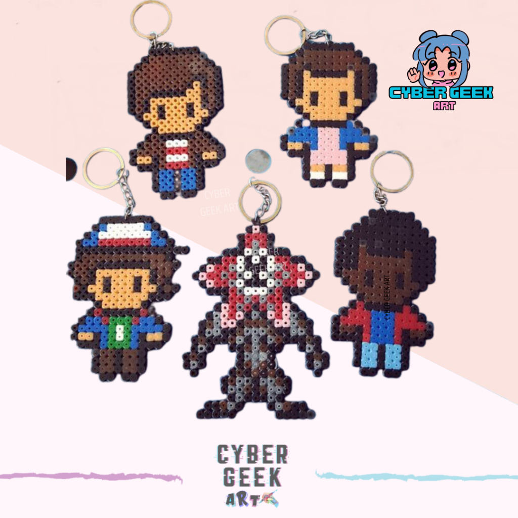 Chaveiros Stranger Things (Pixel art/Hama beads) | Shopee Brasil