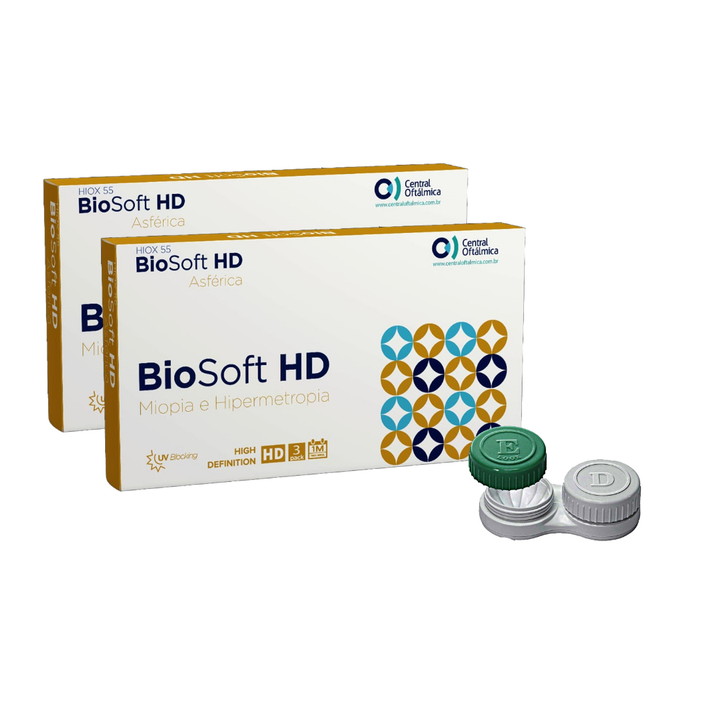 Lente de Contato Biosoft Hd Asférica Uso Mensal 02 Caixas | Shopee Brasil