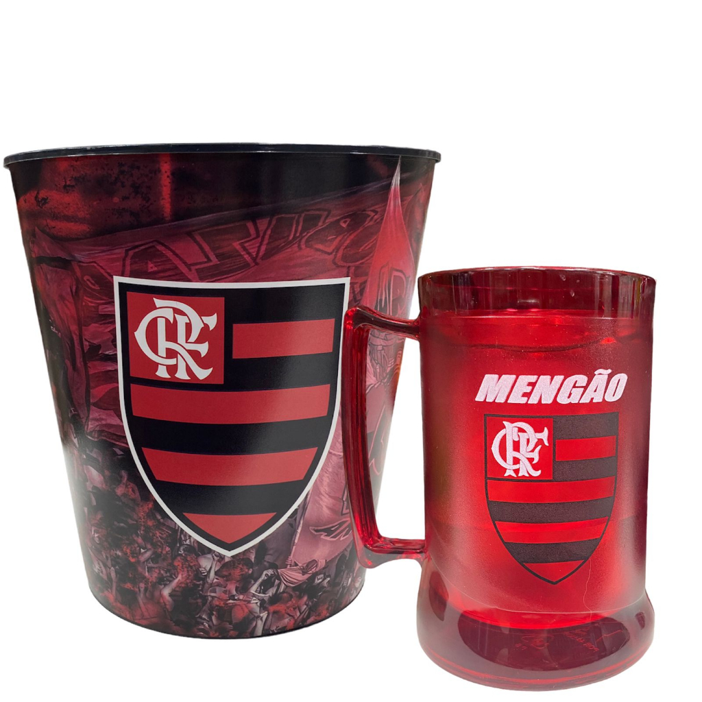 Balde/ Pipoqueira Flamengo+ Caneca Com Gel Congelante 350 mL | Shopee ...