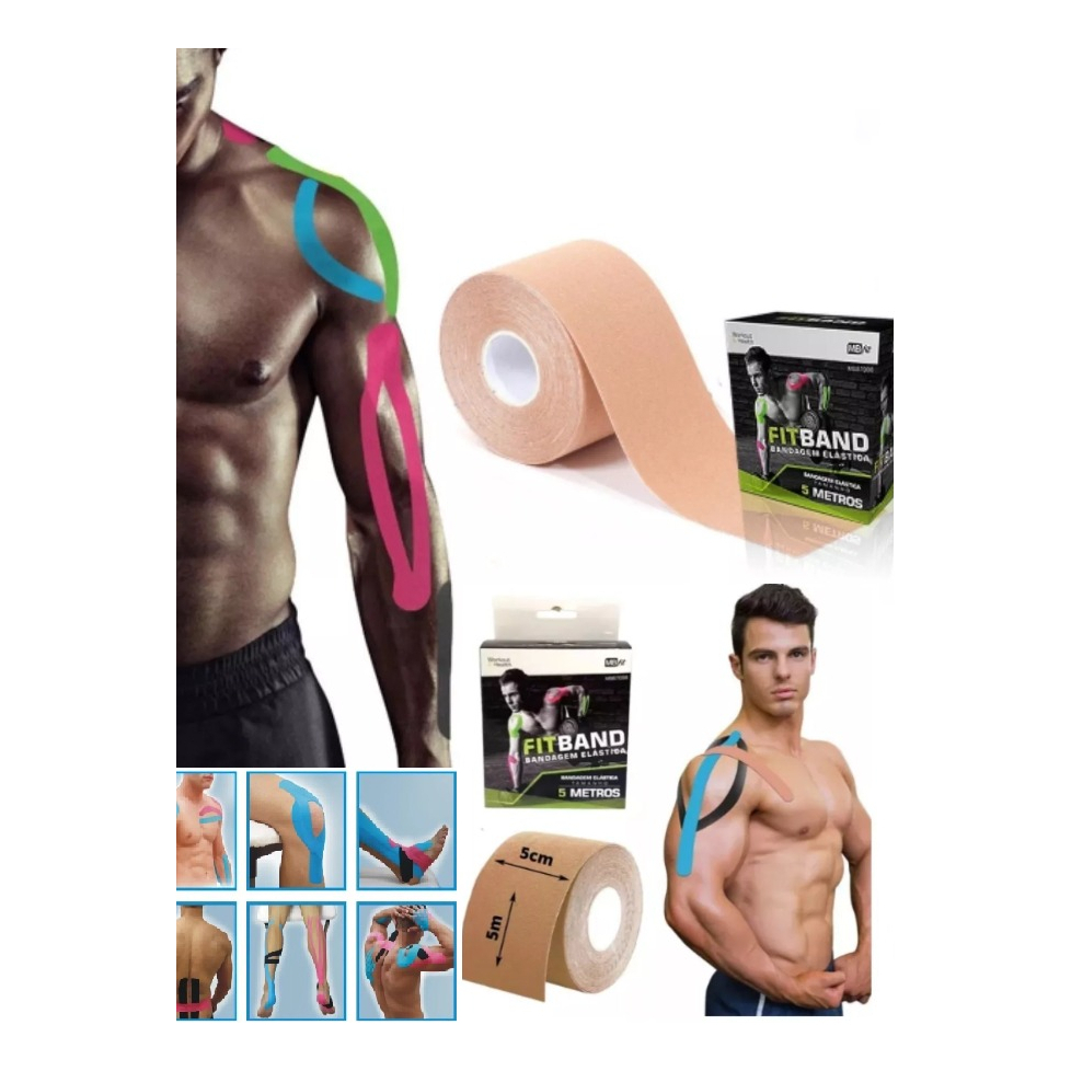 Fita Bandagem Adesiva Elastica Tape Kinesio Taping Funcional | Shopee Brasil