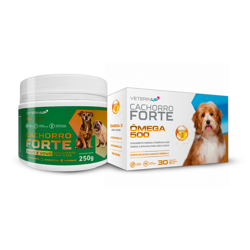 Kit Suplemento Cachorro Forte Premium + Ômega 3 Pet - Queda Pelo ...