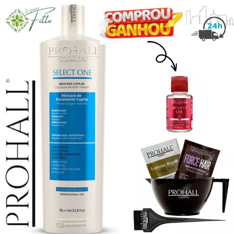Prohall Select One Progressiva Organic Sem Formol 1 Litro | Shopee Brasil